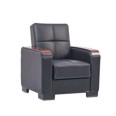 Ottomanson Legacy X Vegan Leather Convertible 3-in-1 Sleeper Arm Chair ...