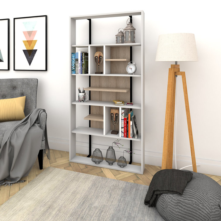 Ebern Designs Franklyn 15cm H x 90cm W Geometric Bookcase | Wayfair.co.uk