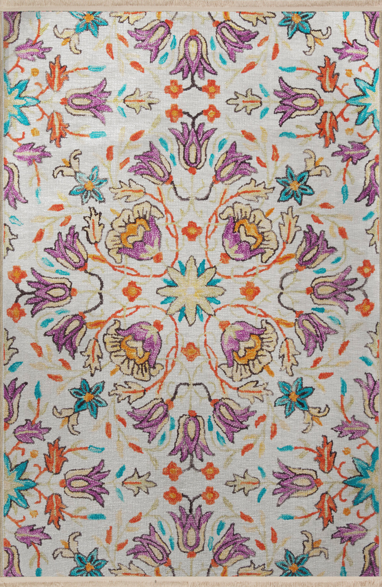 Bloomsbury Market Beige-Themed Multi-Colored Ethnic Floral Patterned ...