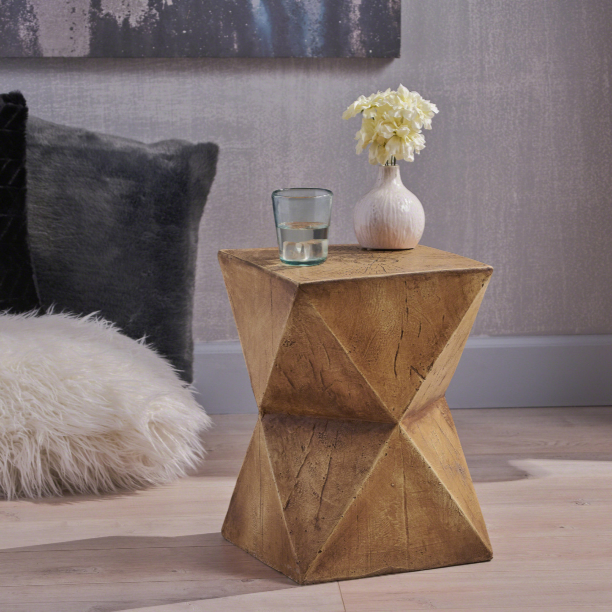 Ebern Designs Modern Abstract Hourglass Accent Table | Lightweight ...