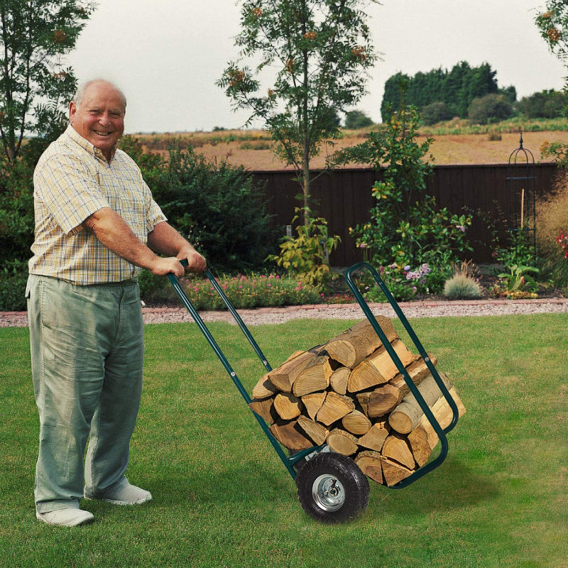 WFX Utility™ Guerneville Firewood Log Cart Carrier Storage Holder | Wayfair