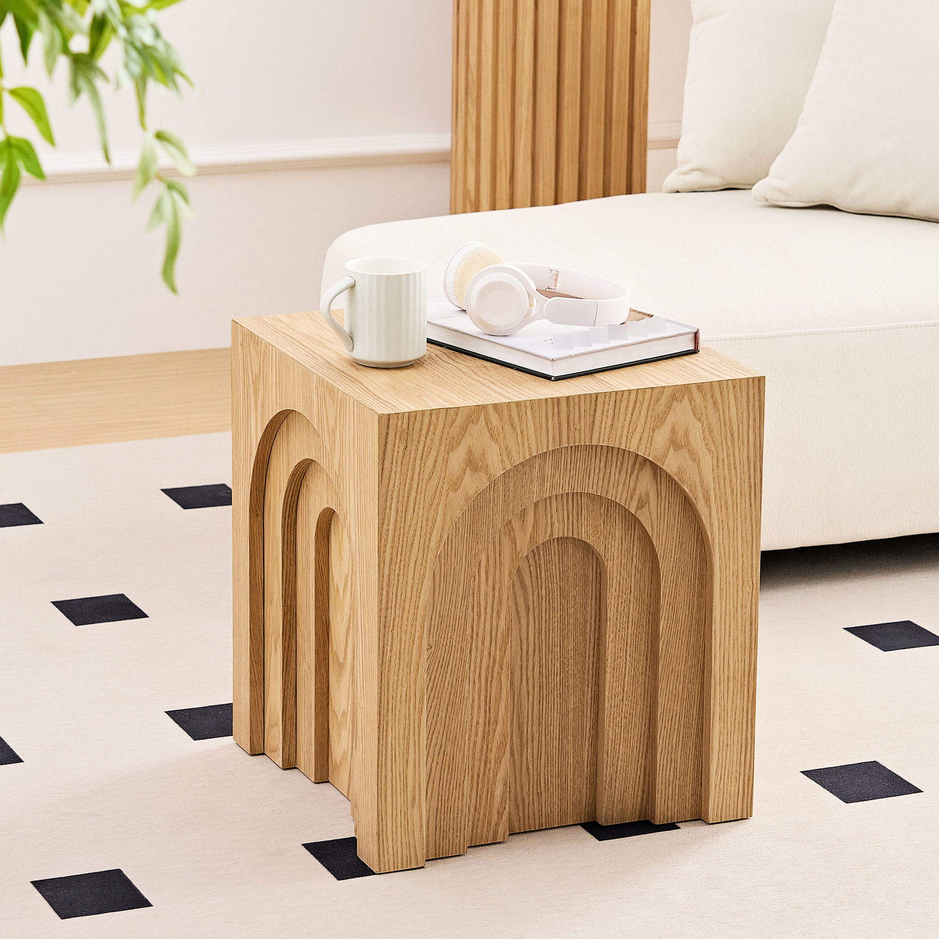 George Oliver Small Space Side Table 16.11'' Square, Modern Bedroom ...