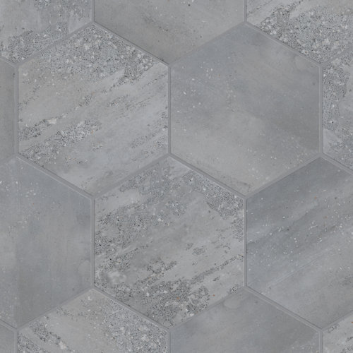 Merola Tile Recycle Hex 8.5" x 10" Porcelain Stone Look Wall & Floor ...