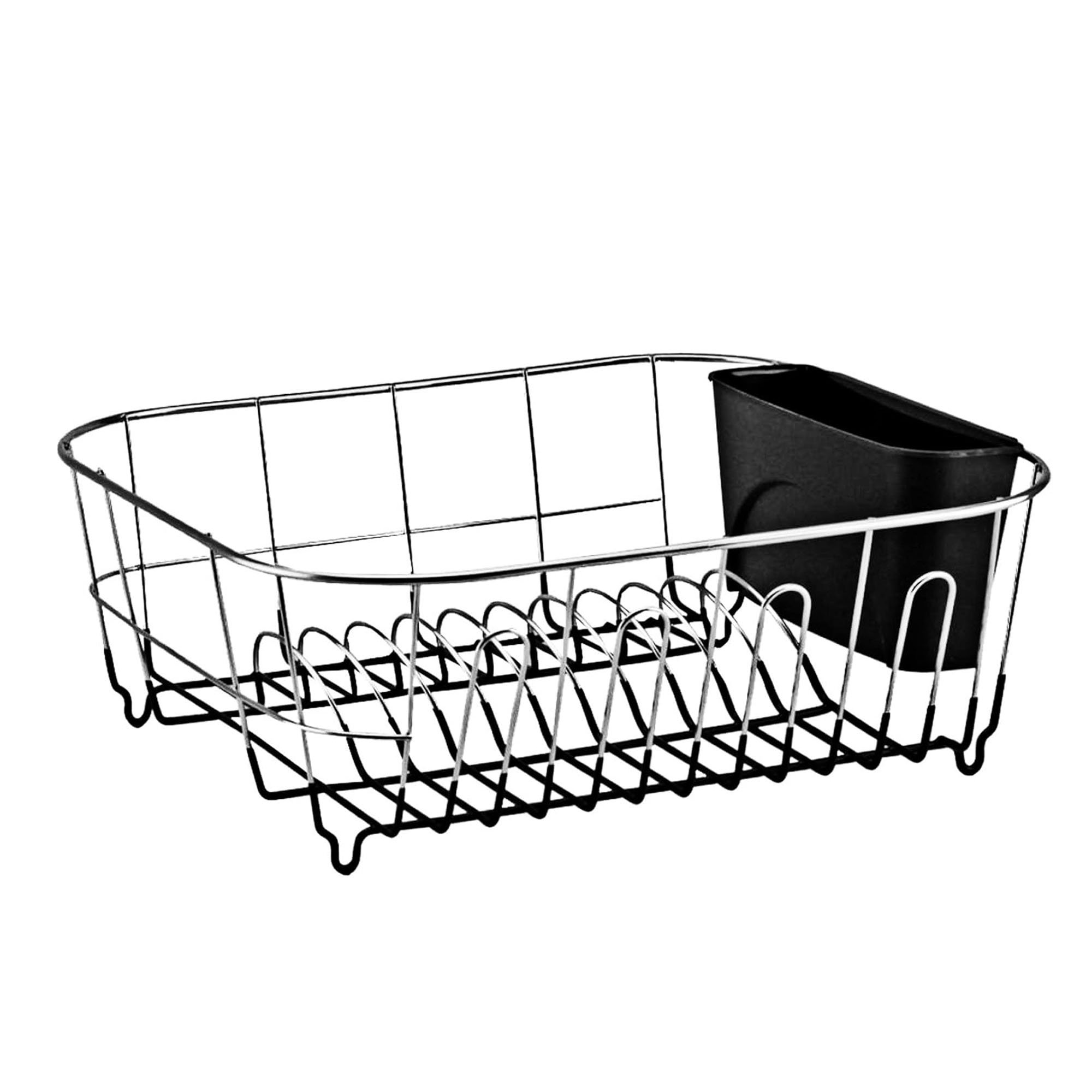 INKEDZ Deluxe Chrome-Plated Steel Small Dish Drainers (Black) | Wayfair