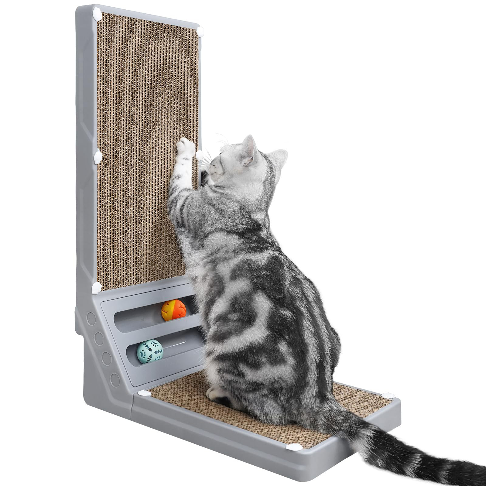 George Oliver L-Shaped Cat Scratching Post, Interactive Cat Scratching ...