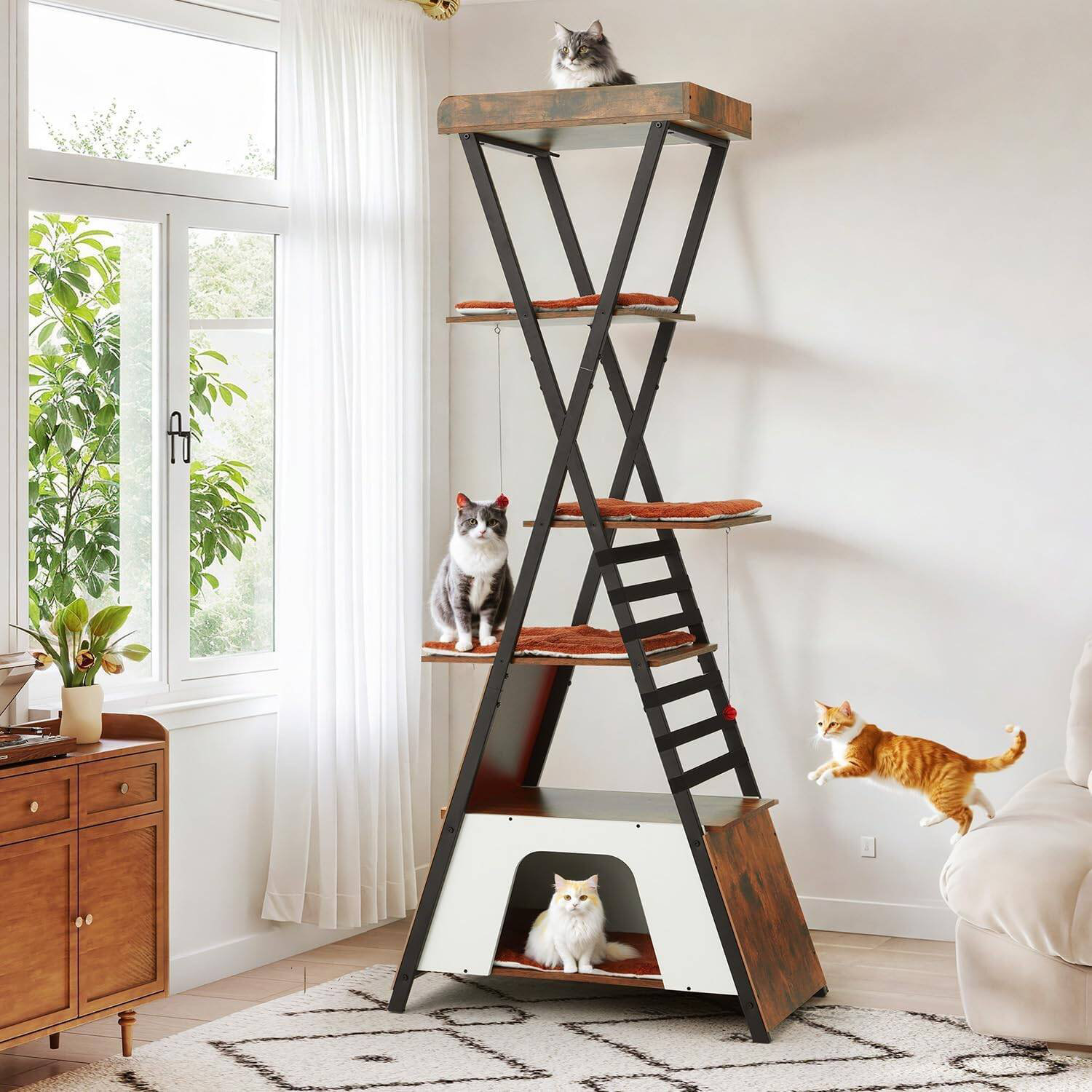 Tucker Murphy Pet™ 72" Modern Cat Tree Tower - Multi-Level Condo with ...