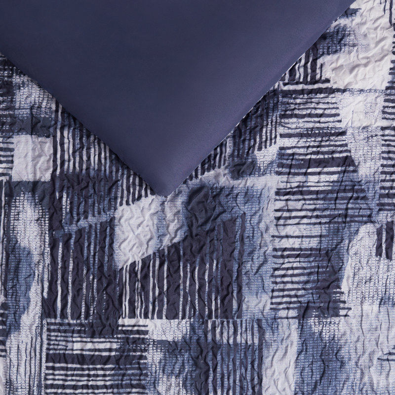 Nine West Nora 7 Piece Geo Printed Texture Bedding Set, Navy & Reviews ...