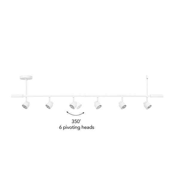 Ebern Designs 4.75'' 6 -Light Fixed Track Lighting Track Kit with ...