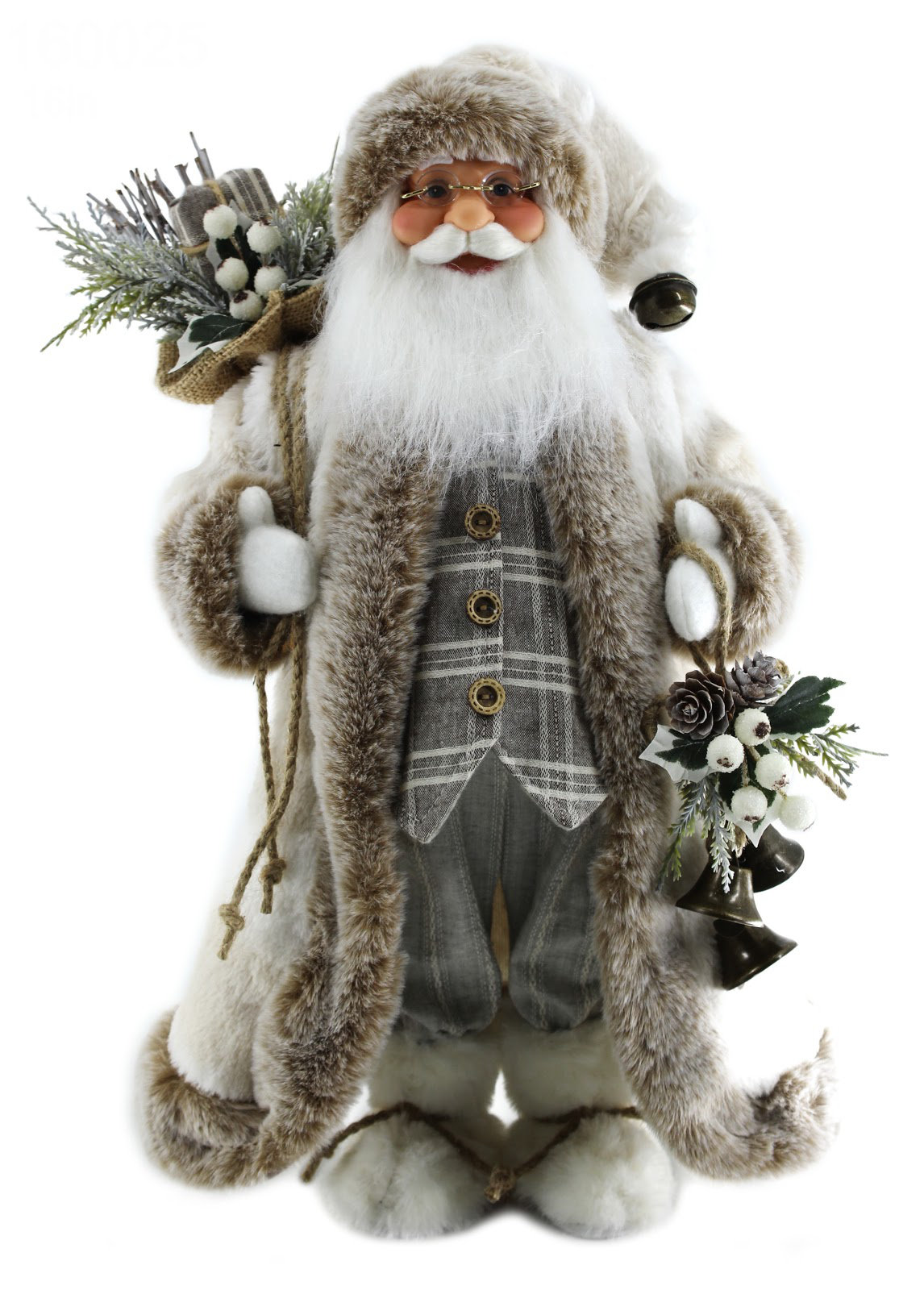 The Holiday Aisle® Hazel Furry Fluffy Santa Claus Standing Figurine ...