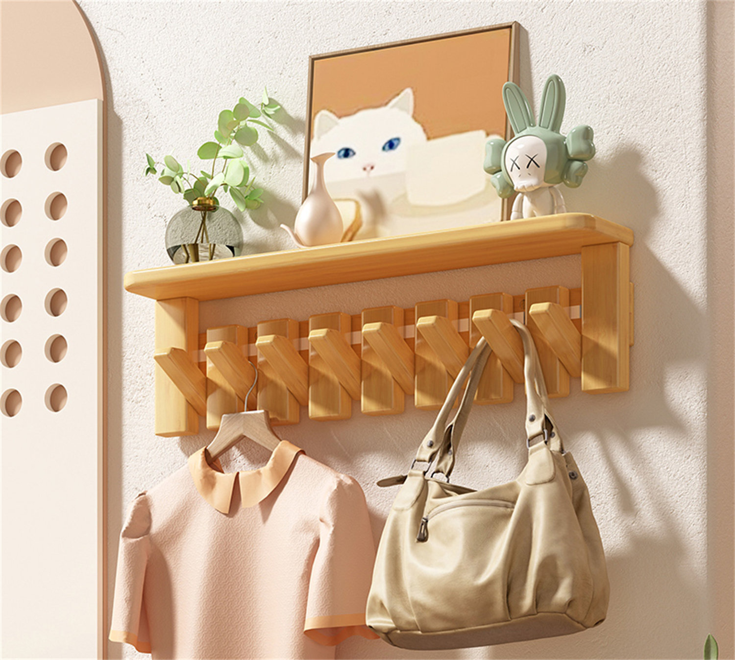 Latitude Run® Cherisma Freestanding 8 - Hook Wall Mounted Coat Rack ...