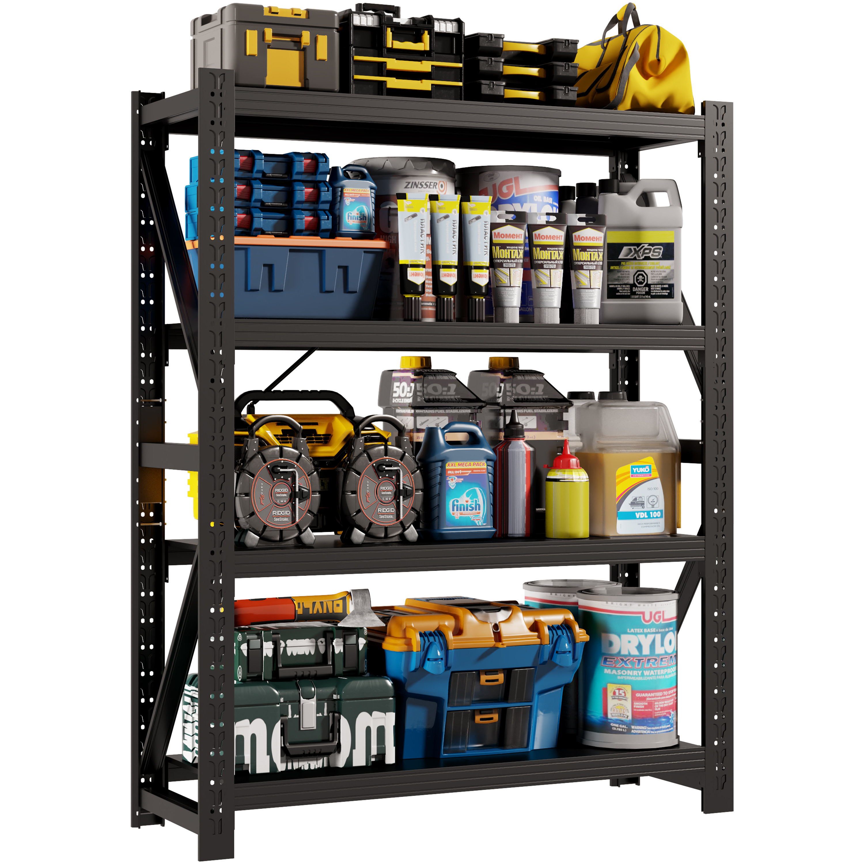 ZLBRDS Garage Shelving Heavy Duty,4400Lbs Garage Storage 4-Tier,Metal ...