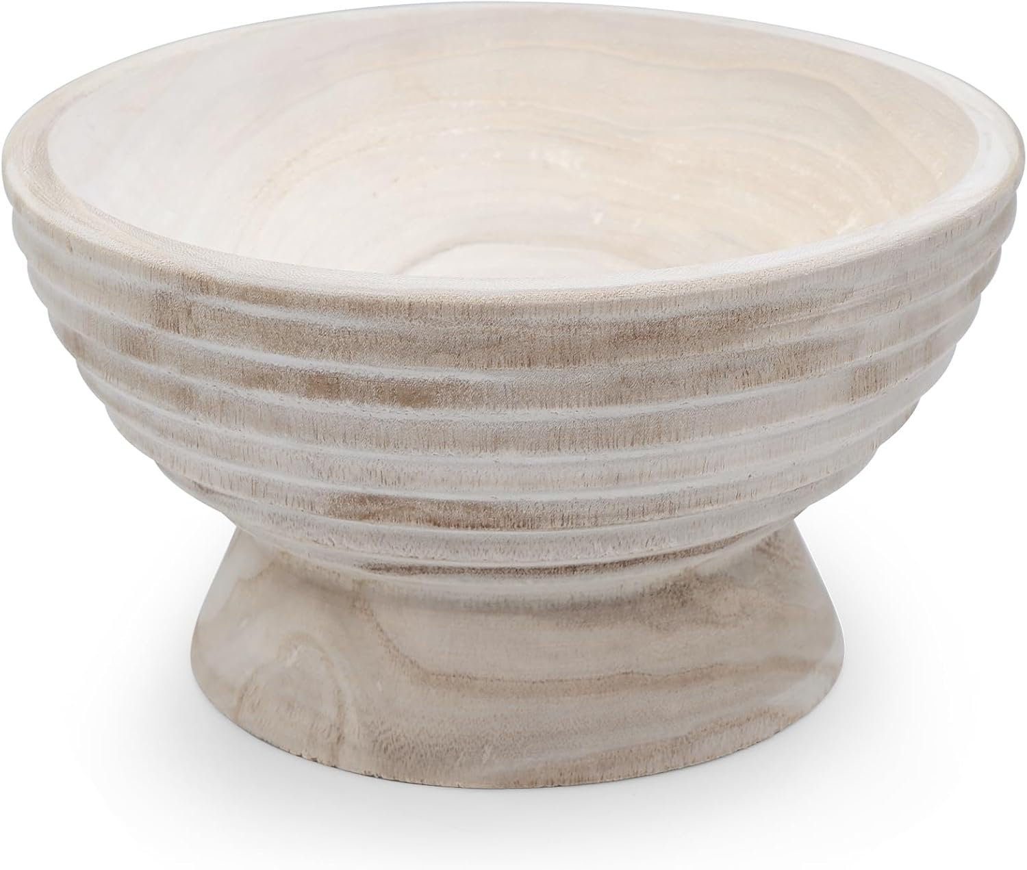 August Grove® Wooden Bowls Pedestal Bowl, Natural Wood Bowl for Home ...