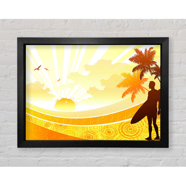 Highland Dunes Sunshine Surfer Framed Print | Wayfair.co.uk