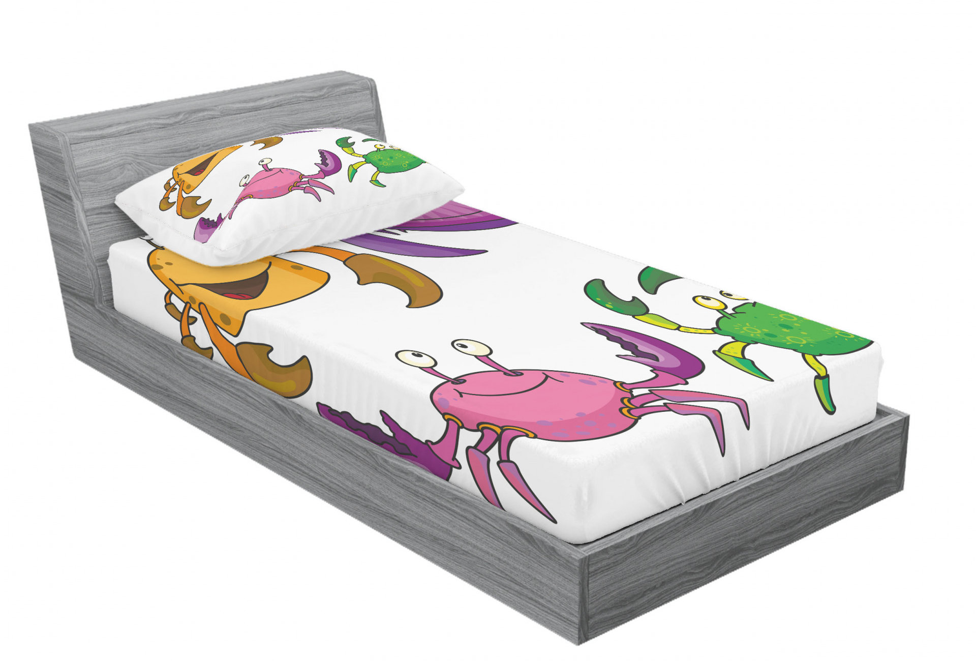 Ambesonne Funny Crabs Sheet Set | Wayfair