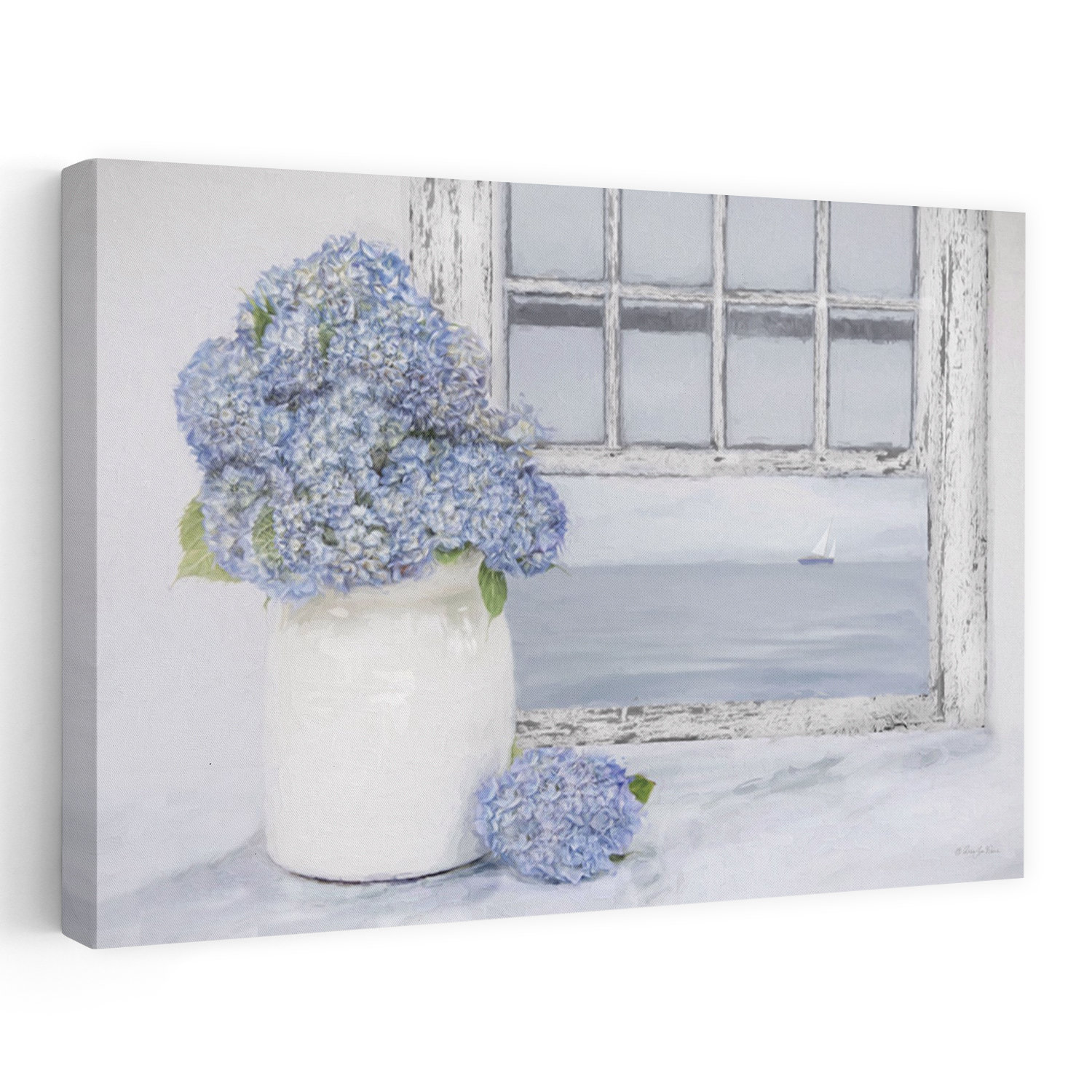 Breakwater Bay Hydrangeas By The Sea - Coastal Blue Hydrangeas Coastal ...