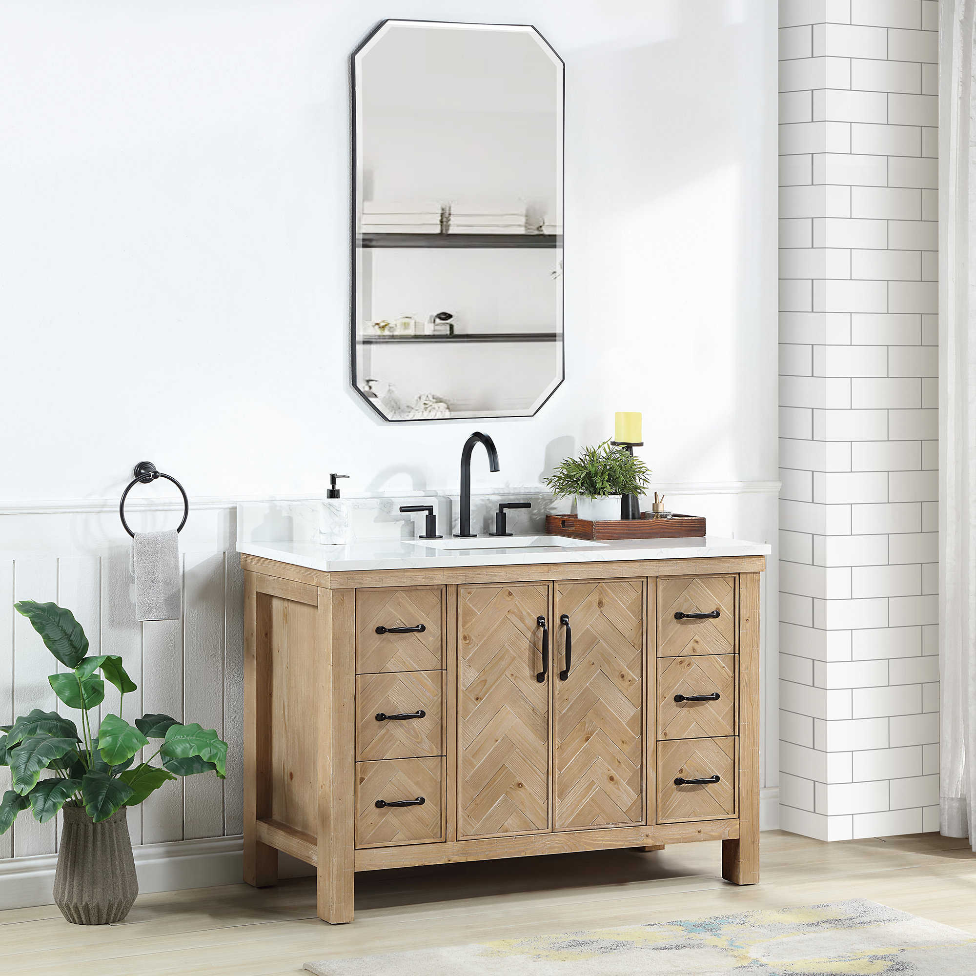 Union Rustic Mandey Single Bathroom Vanity Set with Mirror | Wayfair