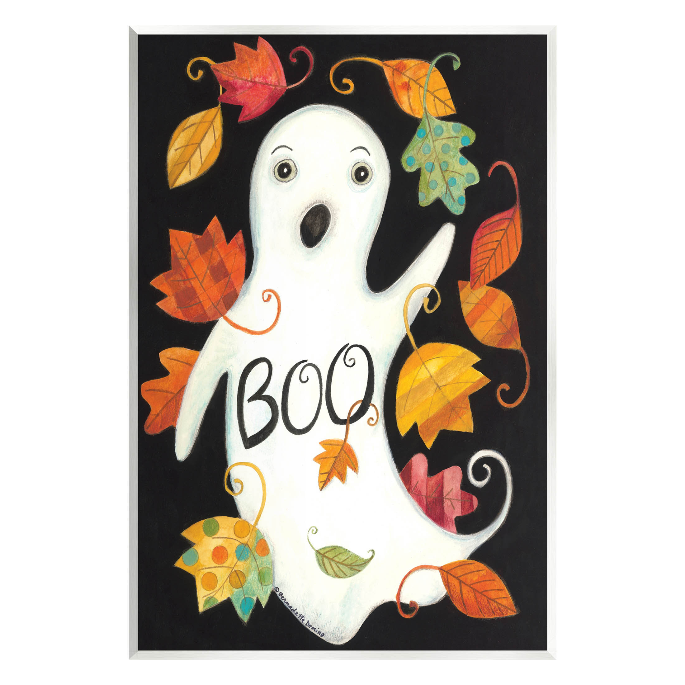 The Holiday Aisle® Vintage Boo Ghost Patterned Leaves by Bernadette ...