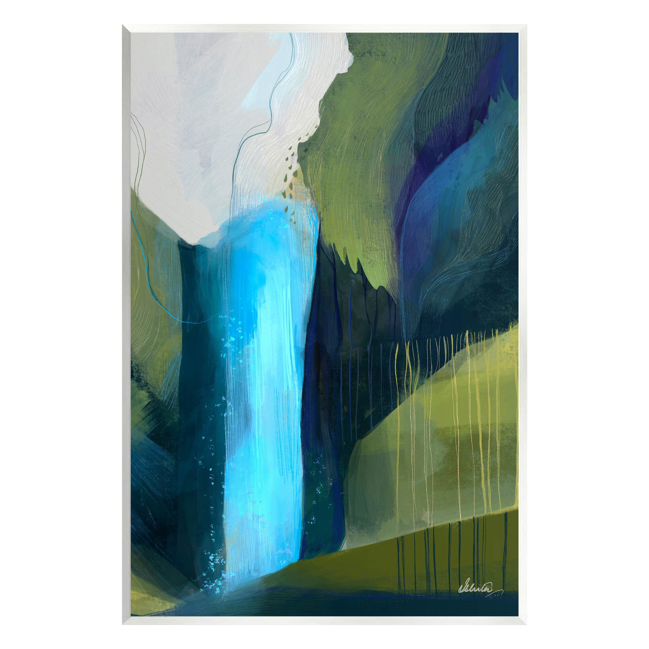 Stupell Industries Abstract Waterfall Layered Landscape Canvas Wall Art ...