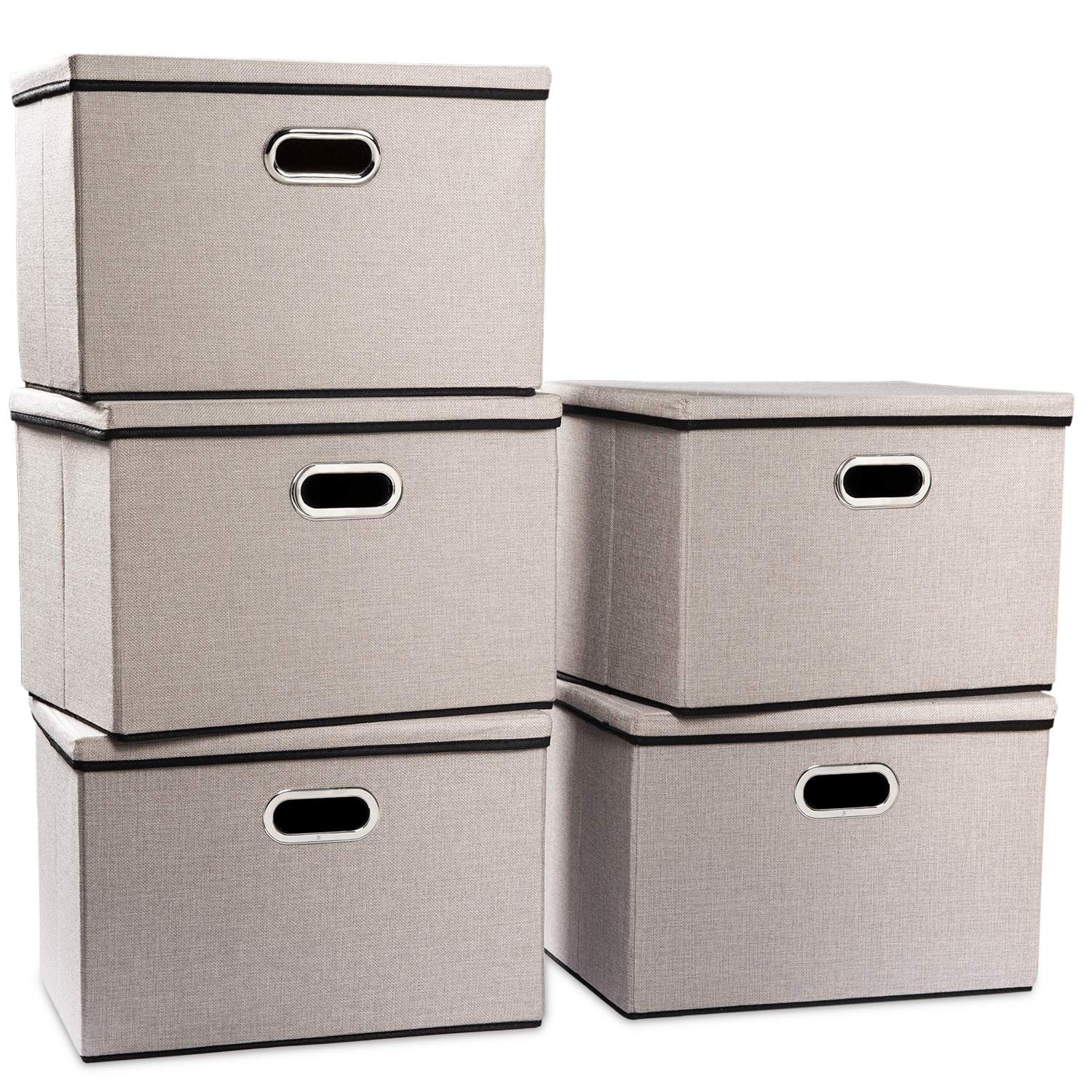 COAHAHA Light Grey Plastic Storage Bins - Stackable, Durable, Space ...