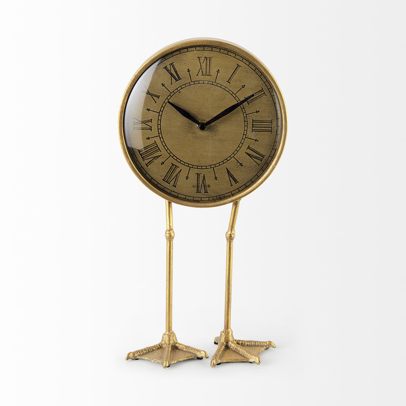 Breakwater Bay Analog Metal Quartz Tabletop Clock in Gold & Reviews ...