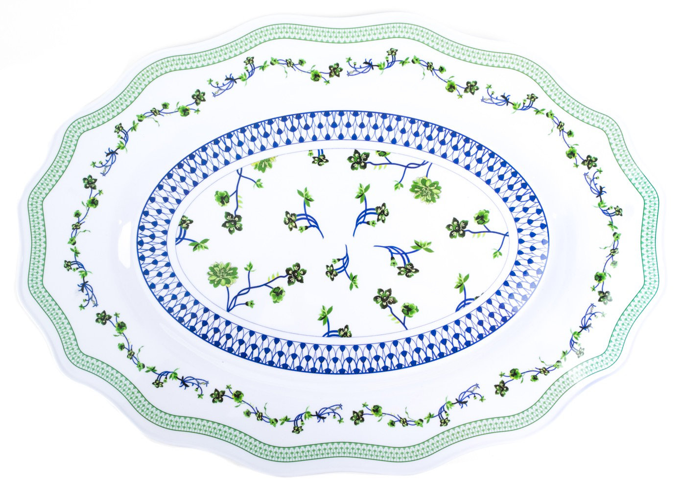 Red Barrel Studio® Tatsu FLORAL MELAMINE SERVING TRAY | Wayfair