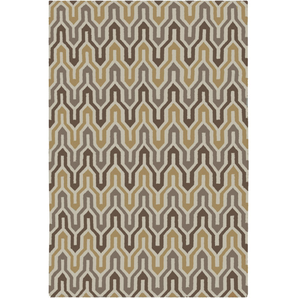 Corrigan Studio® Robby Chevron Handwoven Wool Brown Area Rug - Wayfair ...