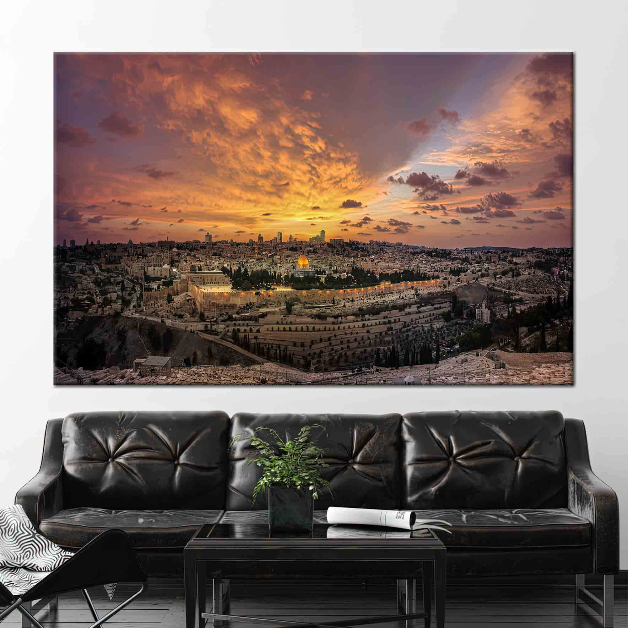 kayra export Islamic Sunset Landscape Wall Art Featuring Jerusalem for ...