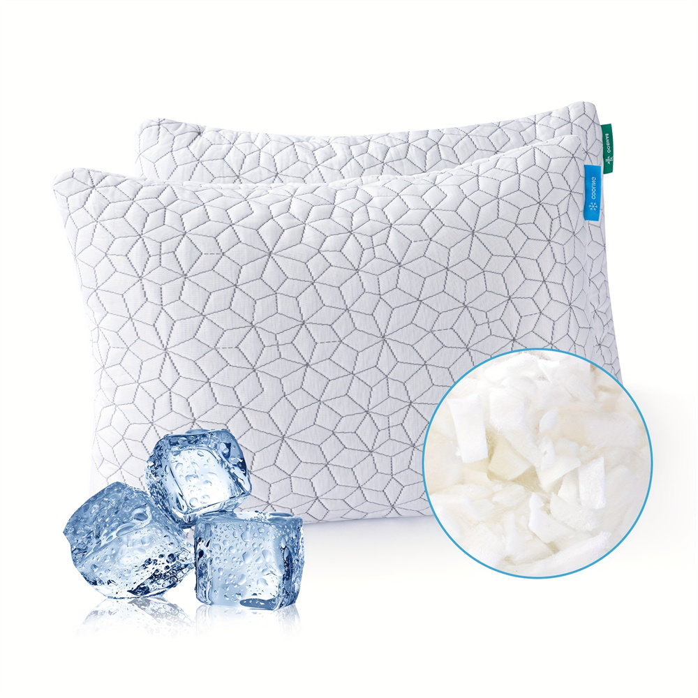 Alwyn Home Set Of 2 Cooling Shredded Memory Foam Pillows For Sleeping ...