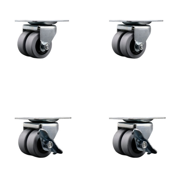 Service Caster 4-Piece Low Profile Thermoplastic Caster Set | Wayfair