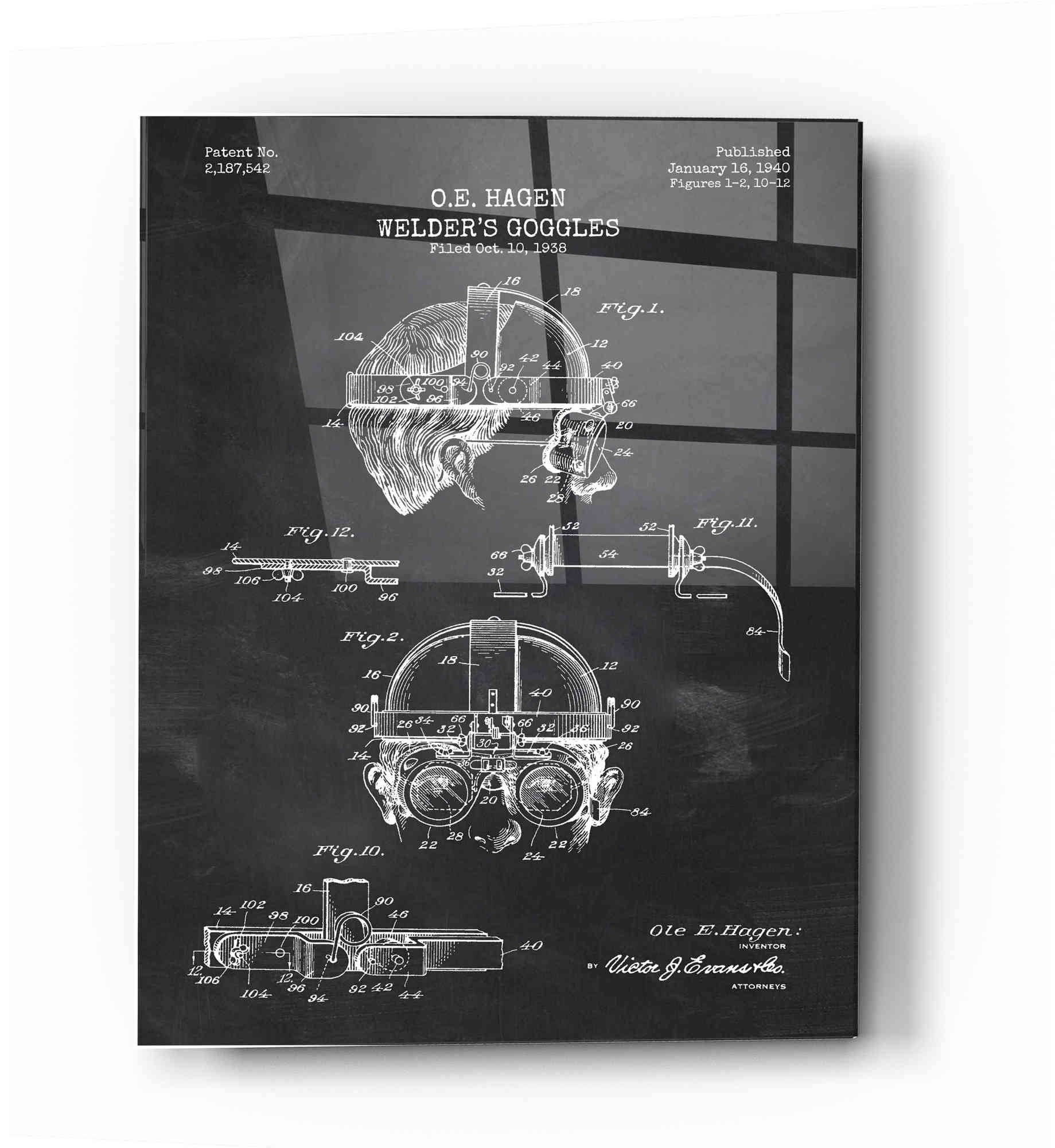 17 Stories 17 Storeys ''Welding Goggles Blueprint Patent Chalkboard ...