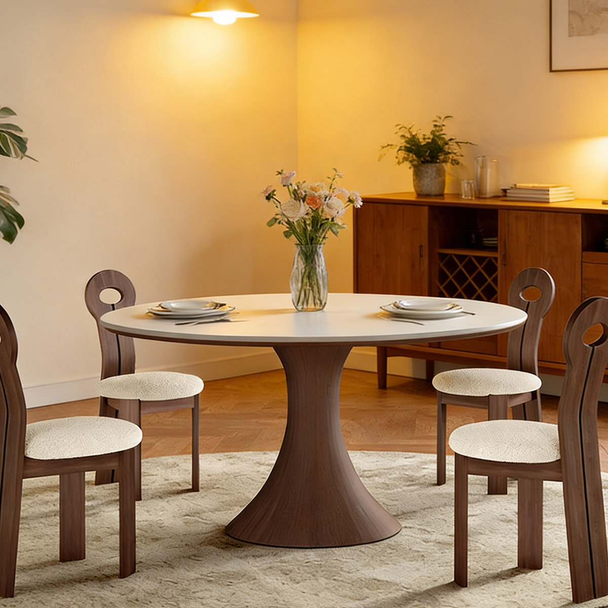 Orren Ellis Luxury-modern round dining table | Wayfair