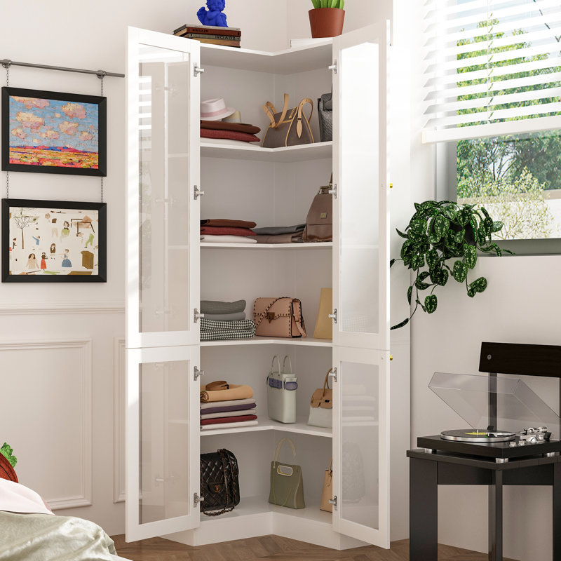 Ebern Designs 5-Shelf L-Shaped Corner Wardrobe Armoire - Wayfair Canada