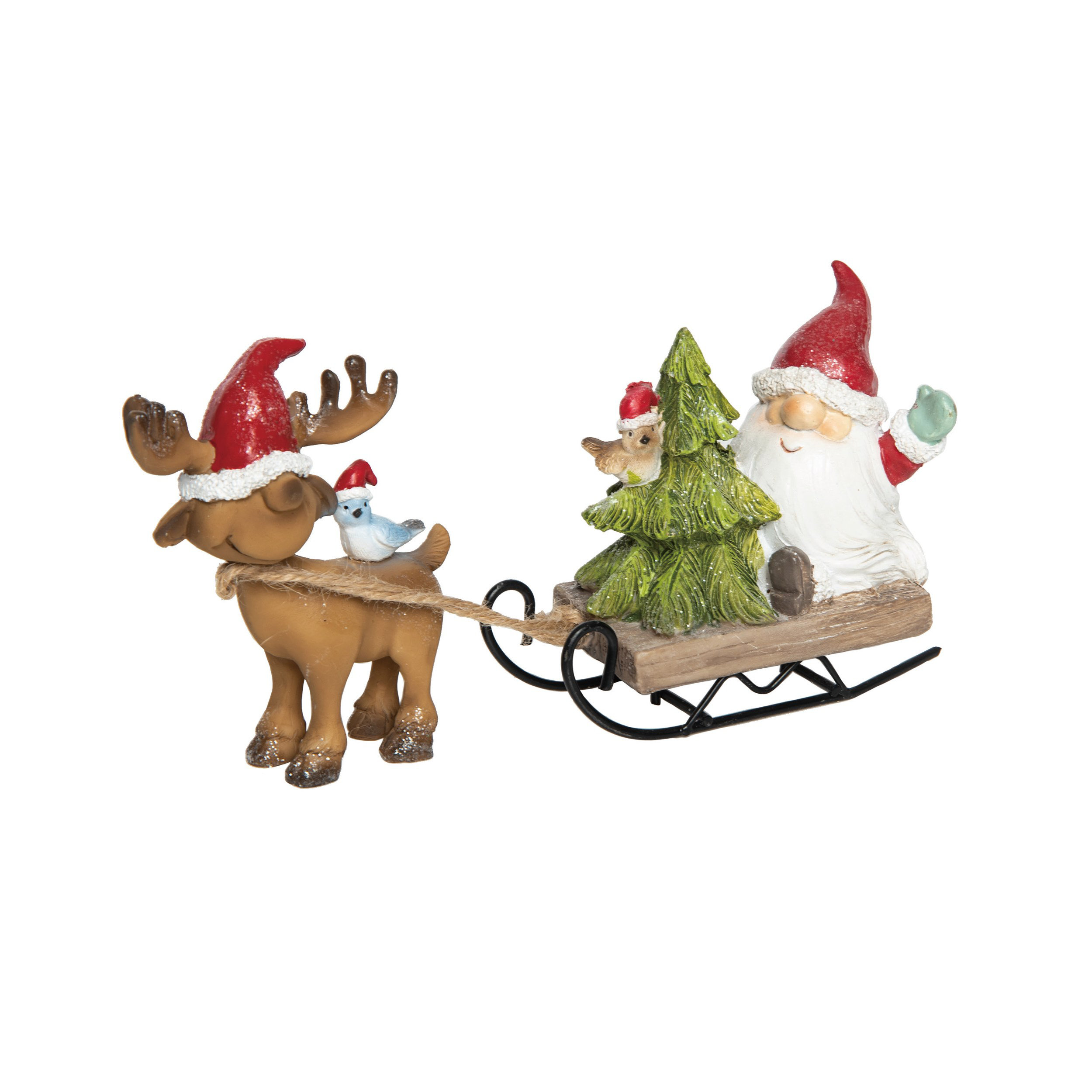 The Holiday Aisle® Christmas Droopy Hat Santa And Reindeer Sled