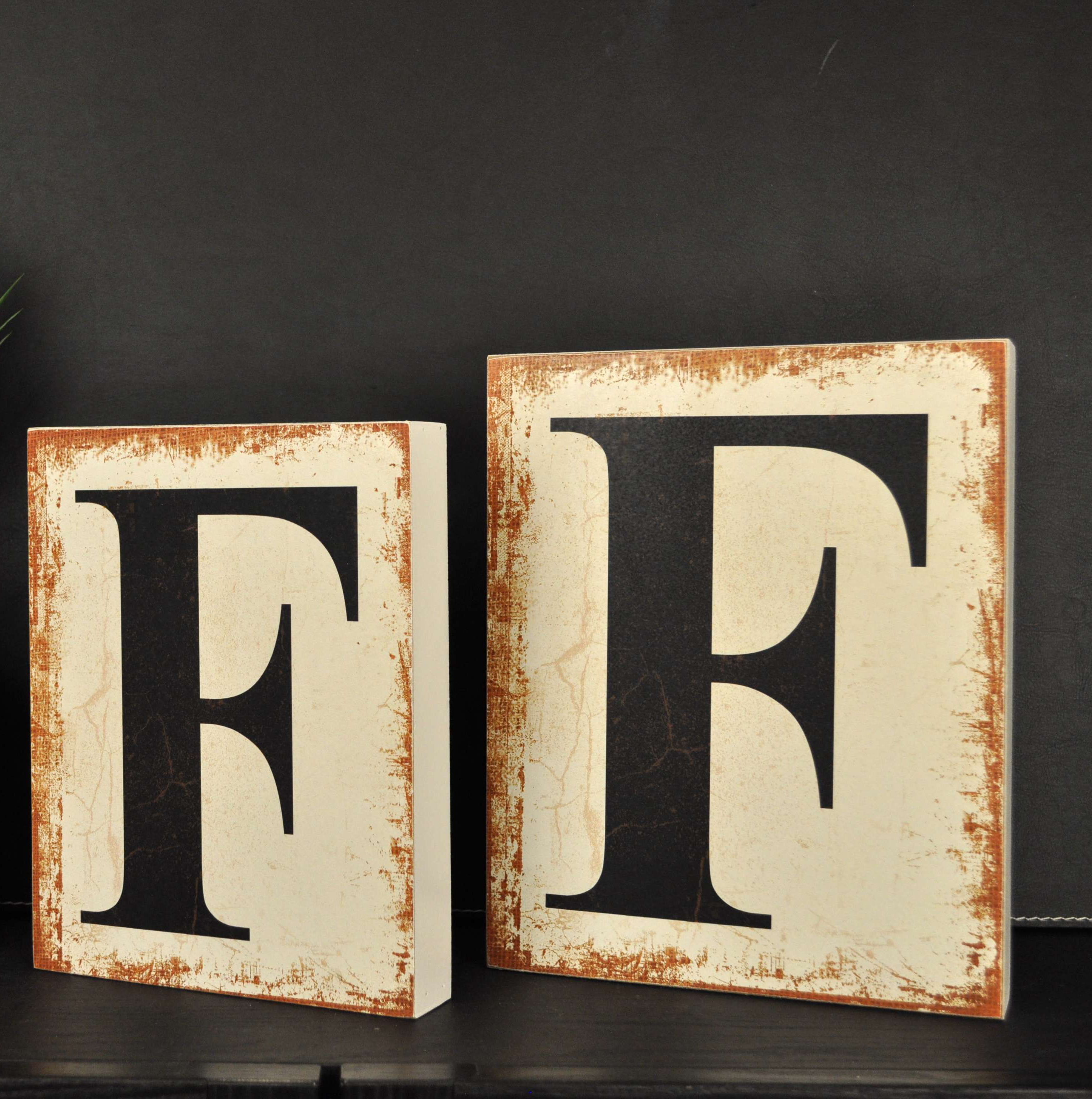 Gracie Oaks 2 Piece F Block Sign Wall Décor Set | Wayfair