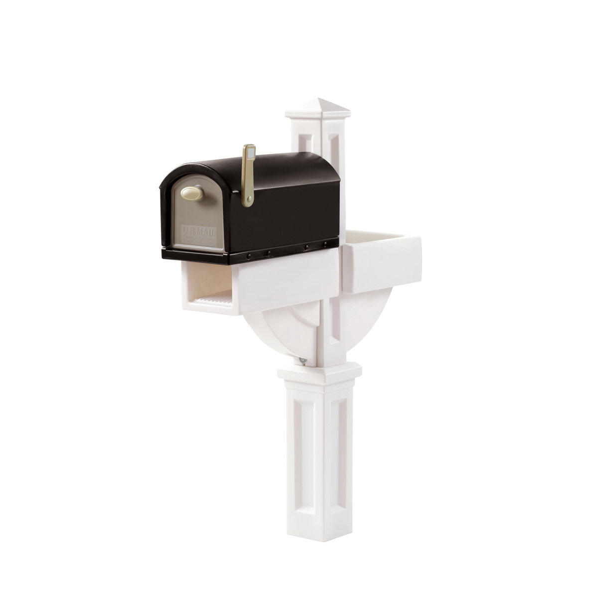 Step2 MailMaster Hudson White Post Mounted Mailbox with Planter ...