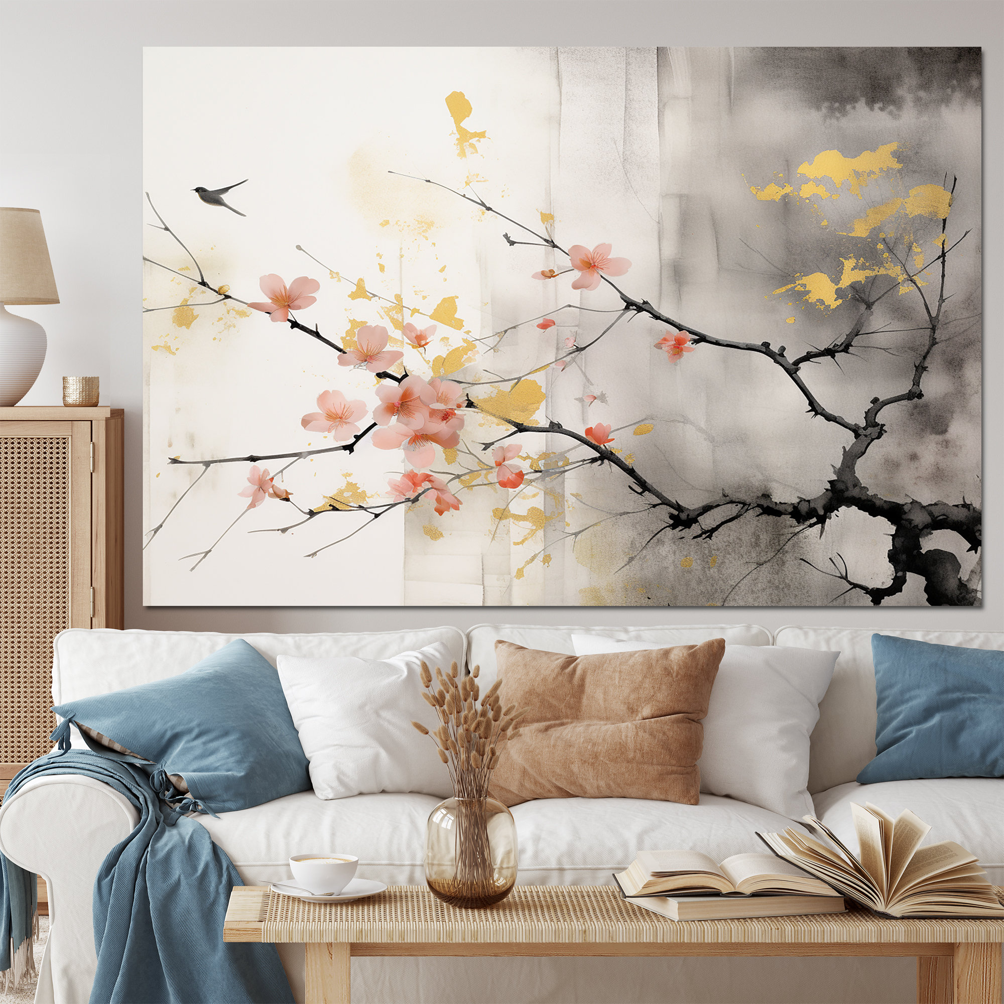 Red Barrel Studio® Asian Art Sumi Blossom I - Asian Canvas Wall Art ...