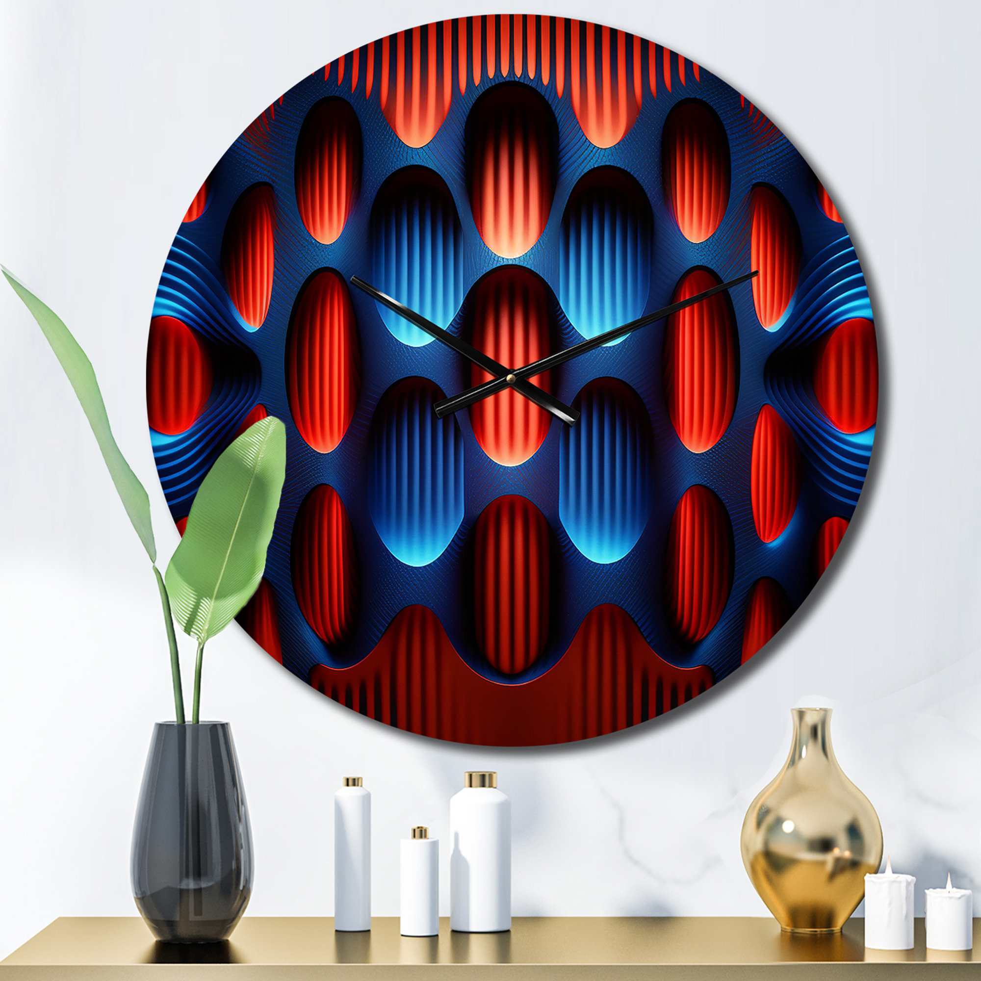 Design Art Portals Moire Futuristic Matrix III Wall Clock | Wayfair