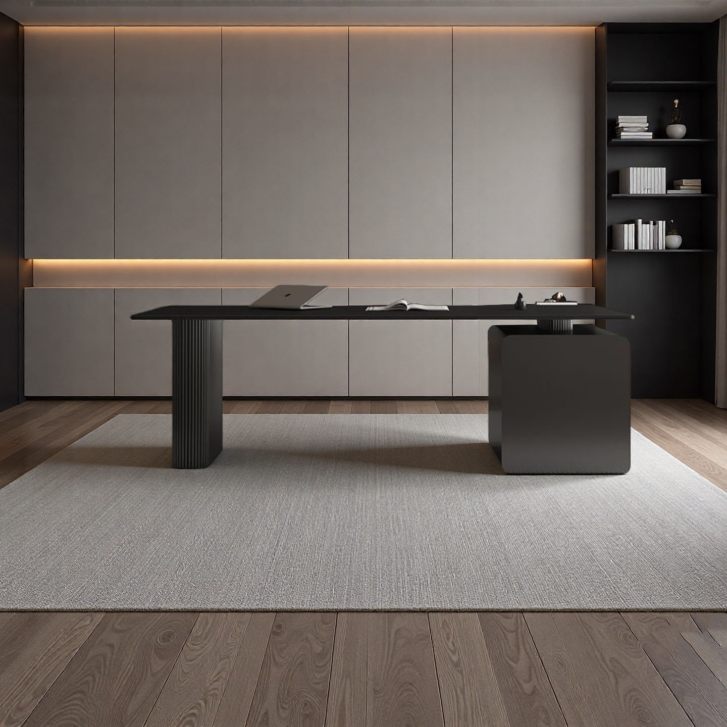 Orren Ellis Italian Minimalist Rock-Panel Desk - Wayfair Canada