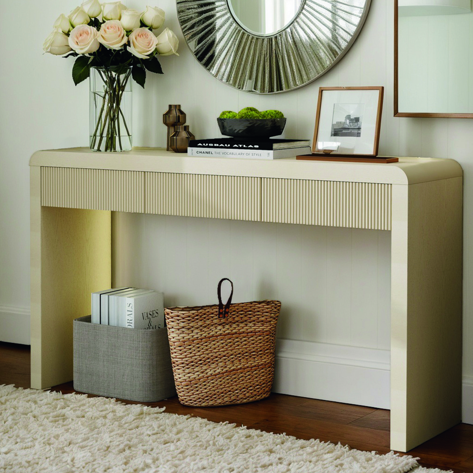 Latitude Run® Farmhouse Console Table With 3 Drawers – Modern Rustic ...