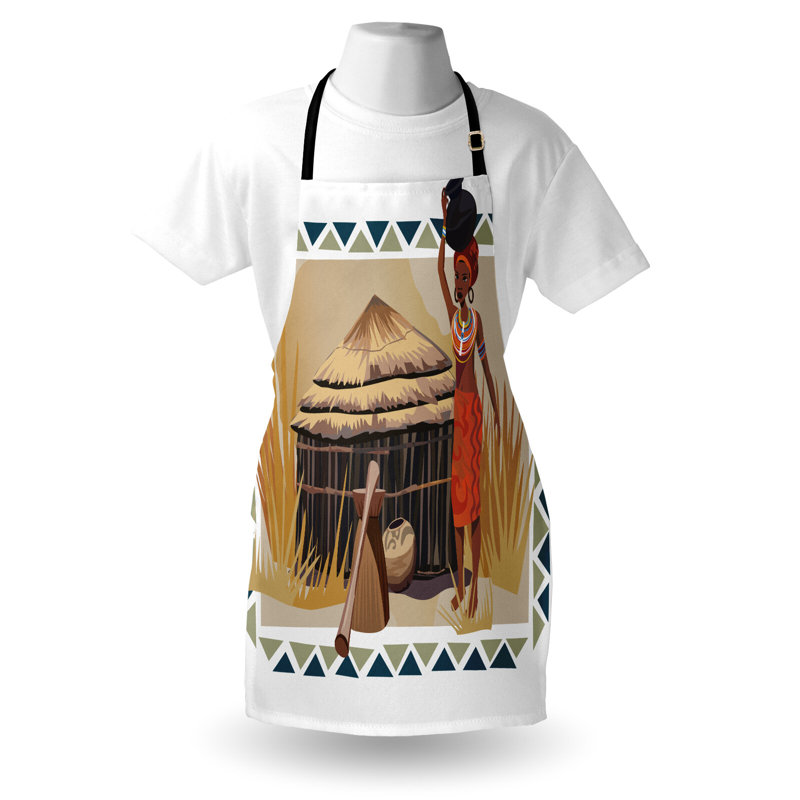 East Urban Home African Apron Unisex, Native Lady, Adult Size ...