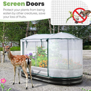 Arlmont & Co. Raised Garden Bed with Cover Galvanized Oval Planter ...