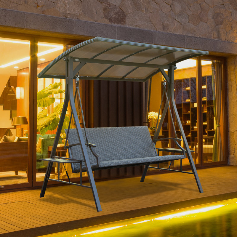 Arlmont & Co. Patio 3-Seat Swing | Wayfair