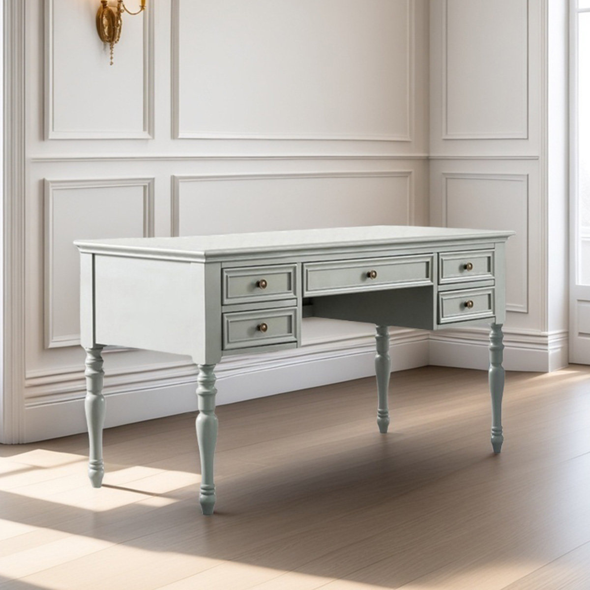 Rite Treasure Gray Rectangular Solid Wood desks | Wayfair