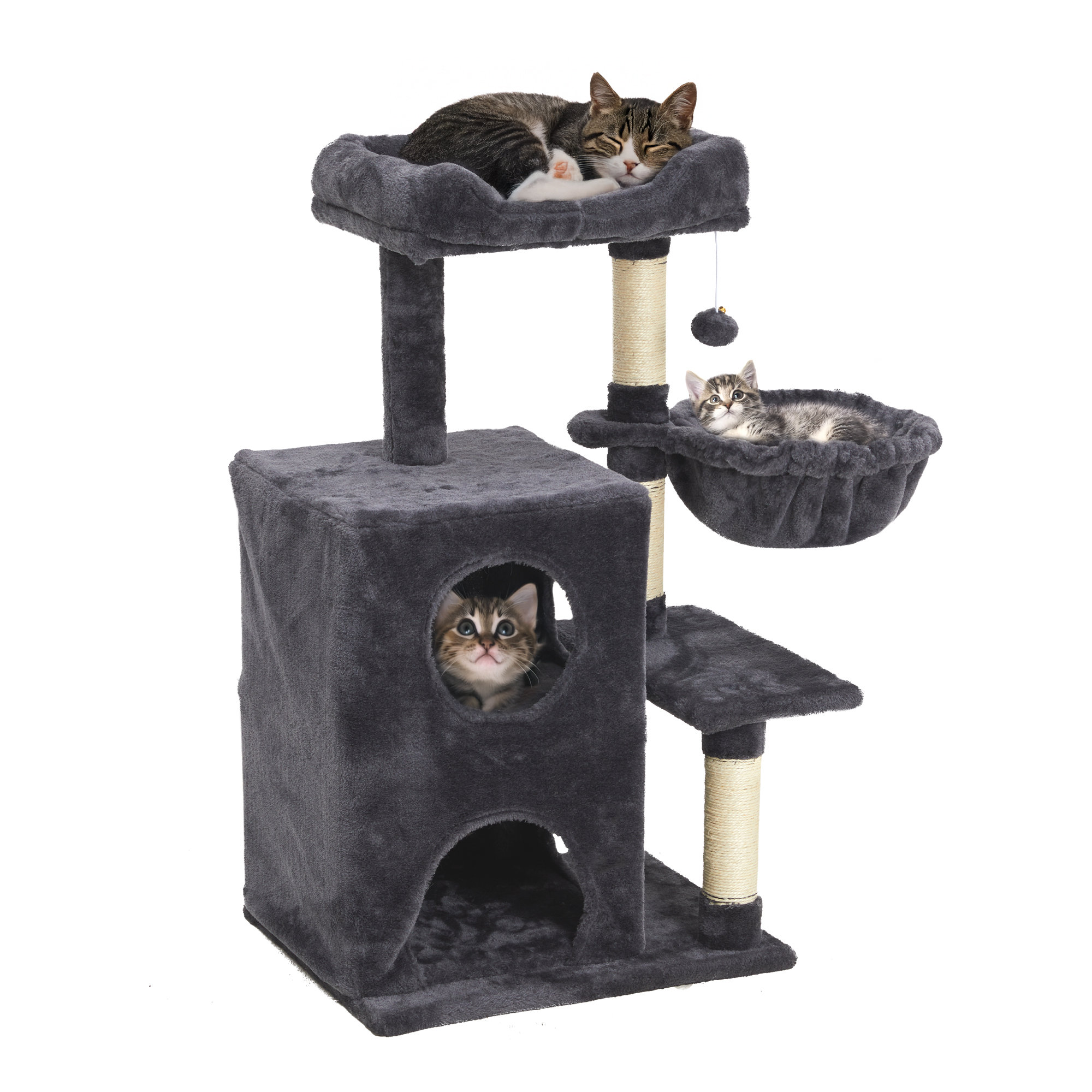 Latitude Run® Multi-Level Cat Tree Tower With Condos, Hammock ...