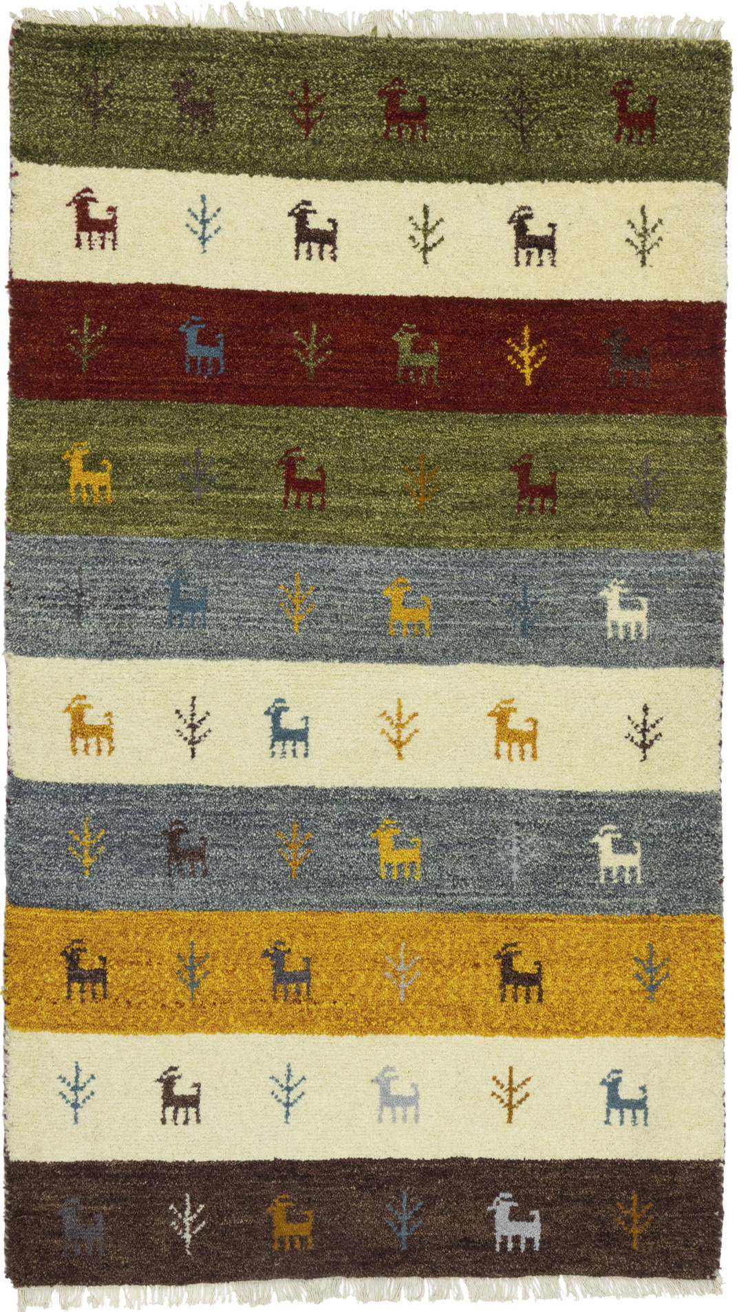 Foundry Select Lustick Handmade Hand-Knotted Wool Gray/Green/Orange Rug ...