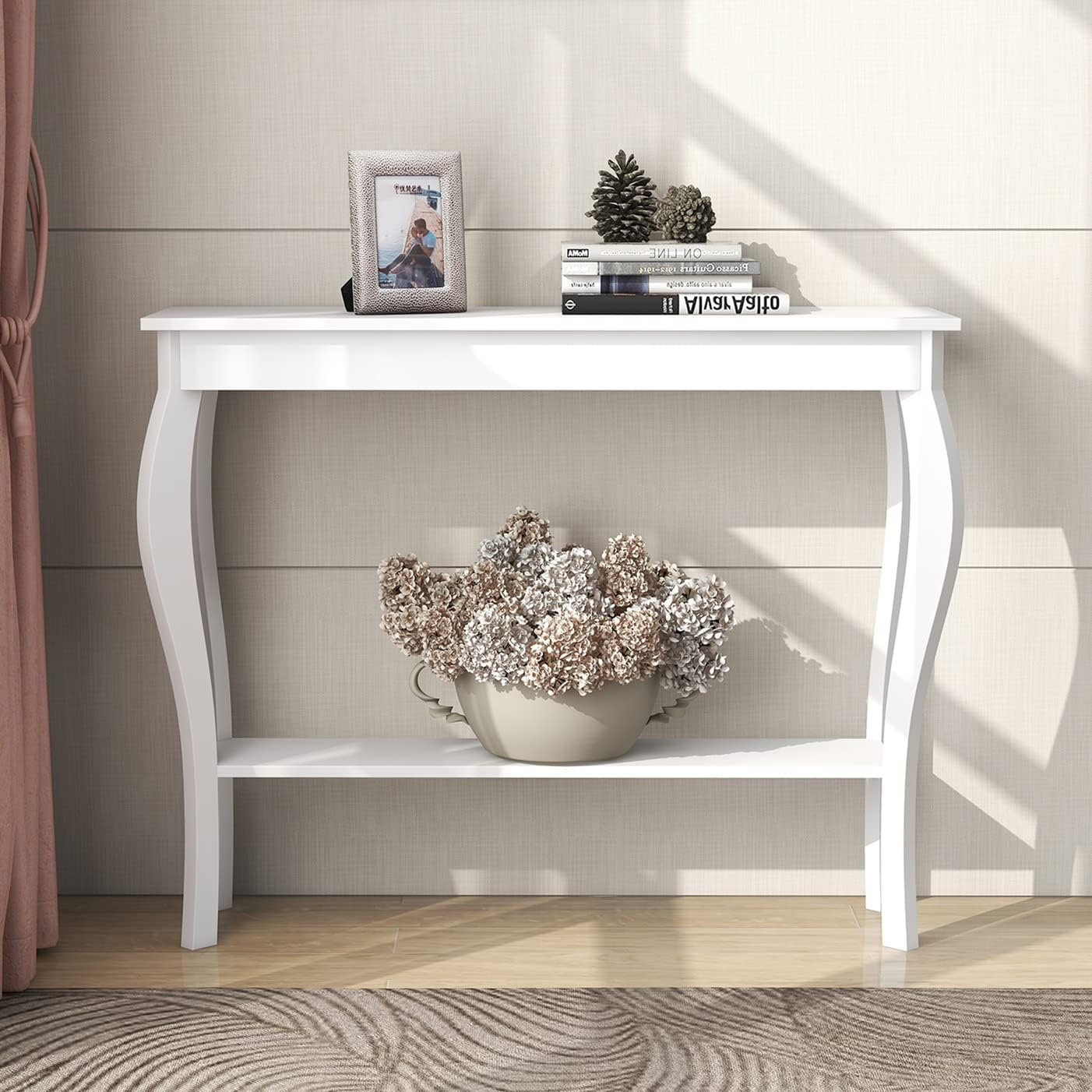 Lark Manor Narrow Farmhouse Console Table, Chic Accent Sofa Table ...