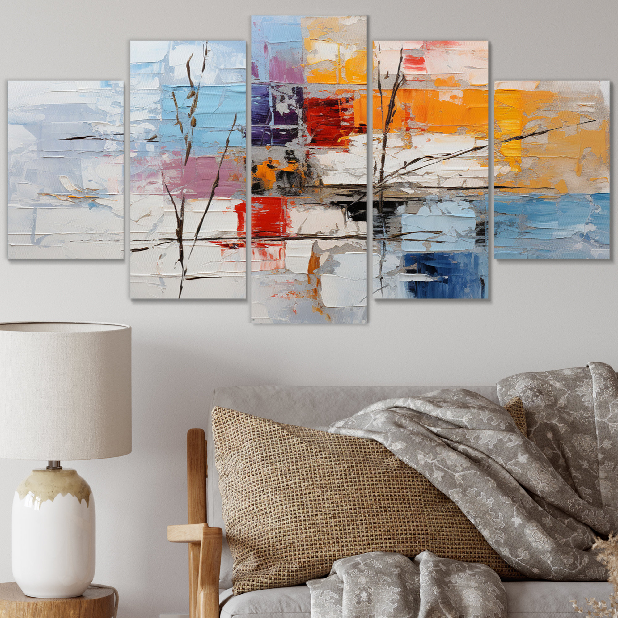 Wrought Studio Collage Frozen Snow IV - 5 Piece Wrapped Canvas Print ...