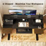 Inbox Zero Joyful 55" Height Adjustable Desk With Keyboard Tray ...