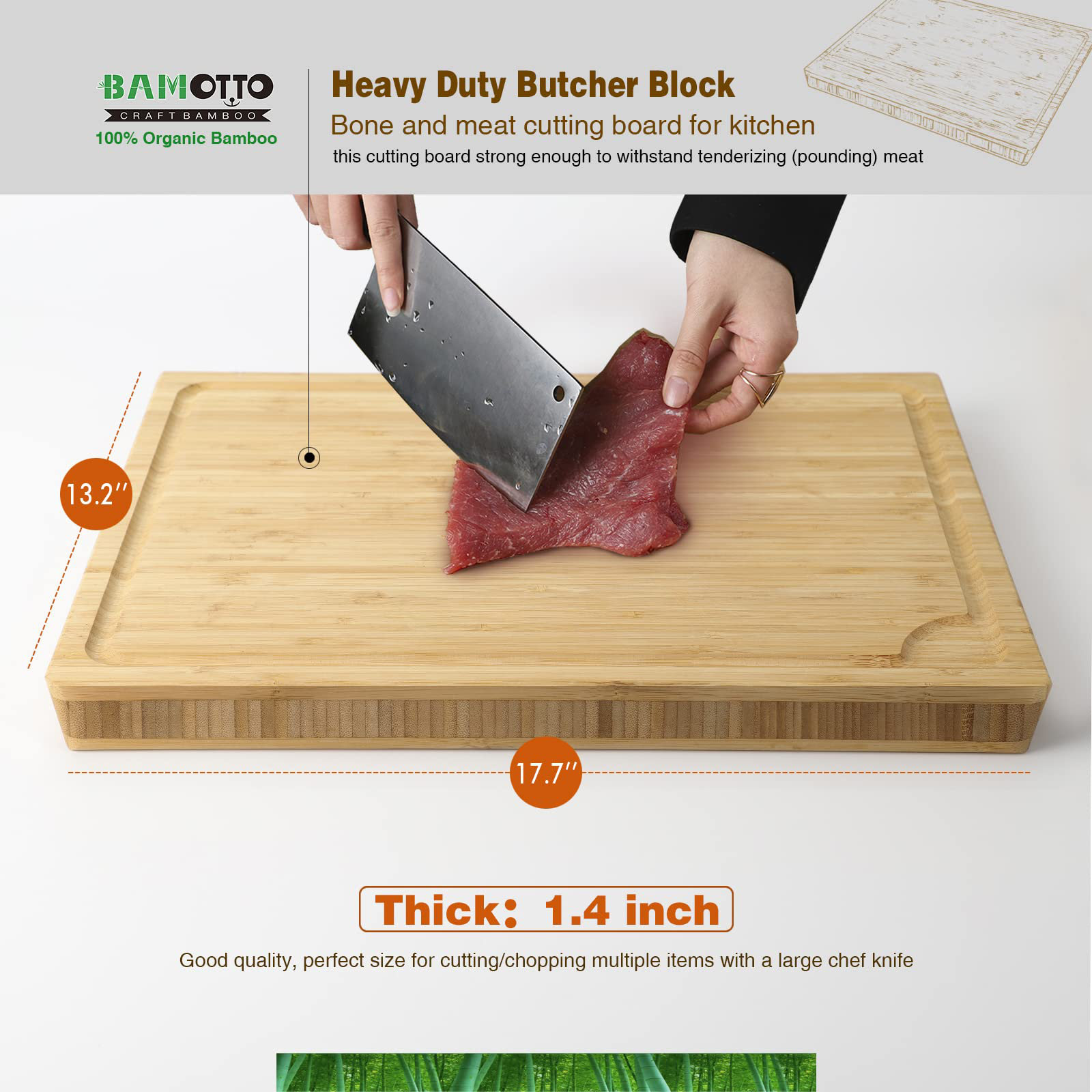 Crestone 30 X 20 Bamboo Extra Large Cutting Board - Wooden Stove Top ...