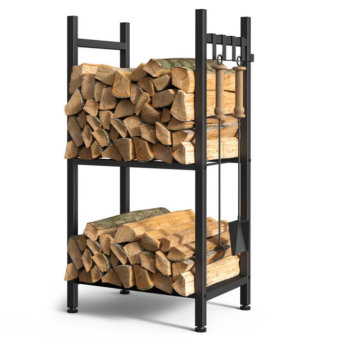 Ebern Designs Lilimae 15.7'' W Metal Log Rack & Reviews | Wayfair